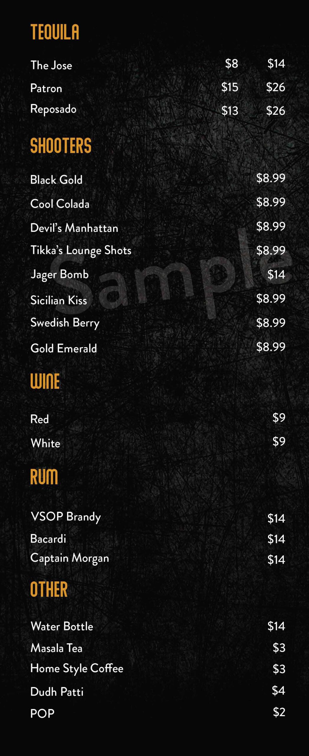 Menu – The Indian Lounge